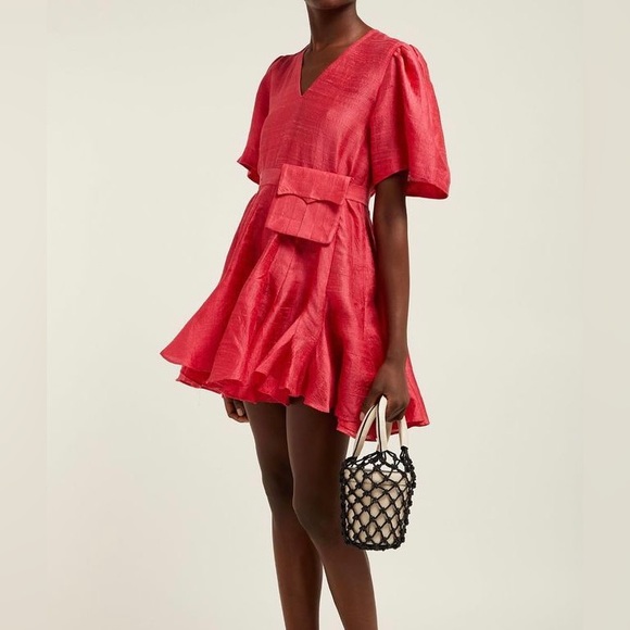 RHODE | Dresses | Worn Rhode Resort Vivienne Slubbed Silk Dress Puffed ...